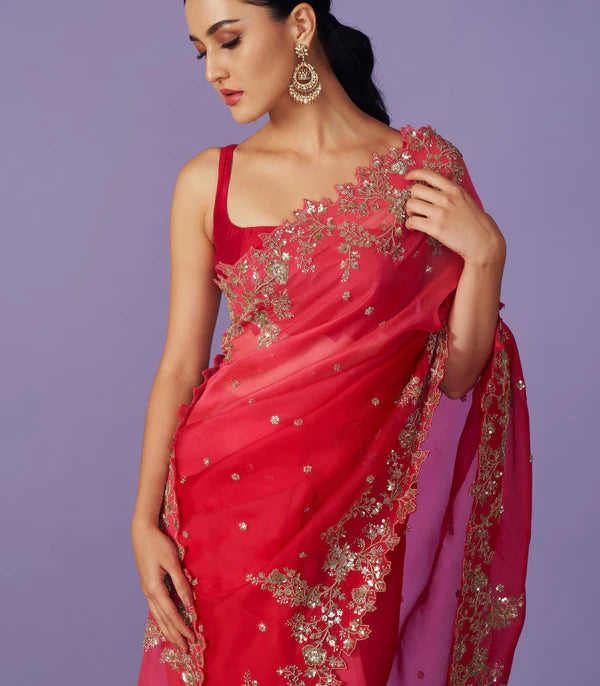 Sehaj Ombre Saree Set | Deval Store