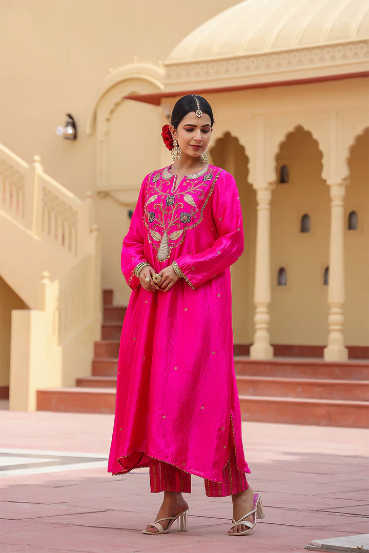 Cheent Embroidered Long Yoke Style Kurta Set | Deval Store