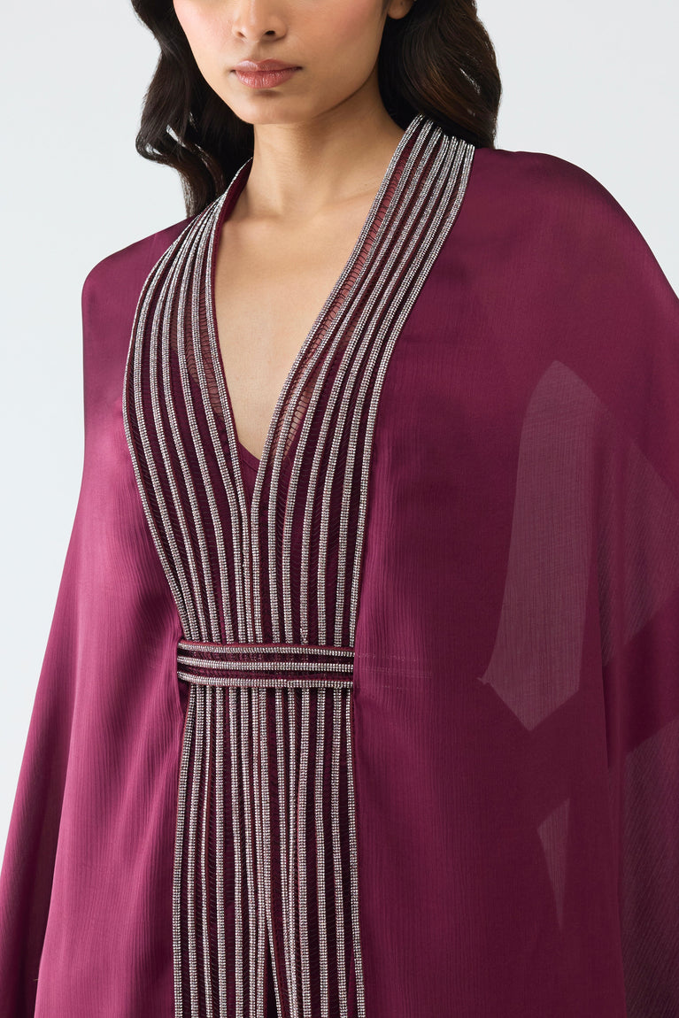 Structured Crystalvein Cape Set | Amit Aggarwal Designer Wear – Deval ...