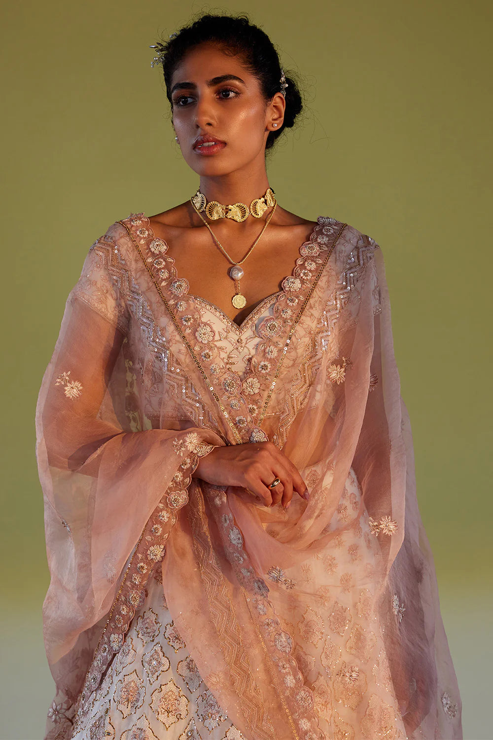 Green Multi Color Blouse | Deval Store