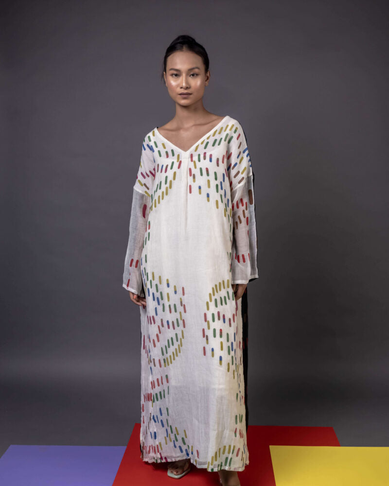 Devor Black & White Long Tunic Dress | House of Amoda | Deval Store