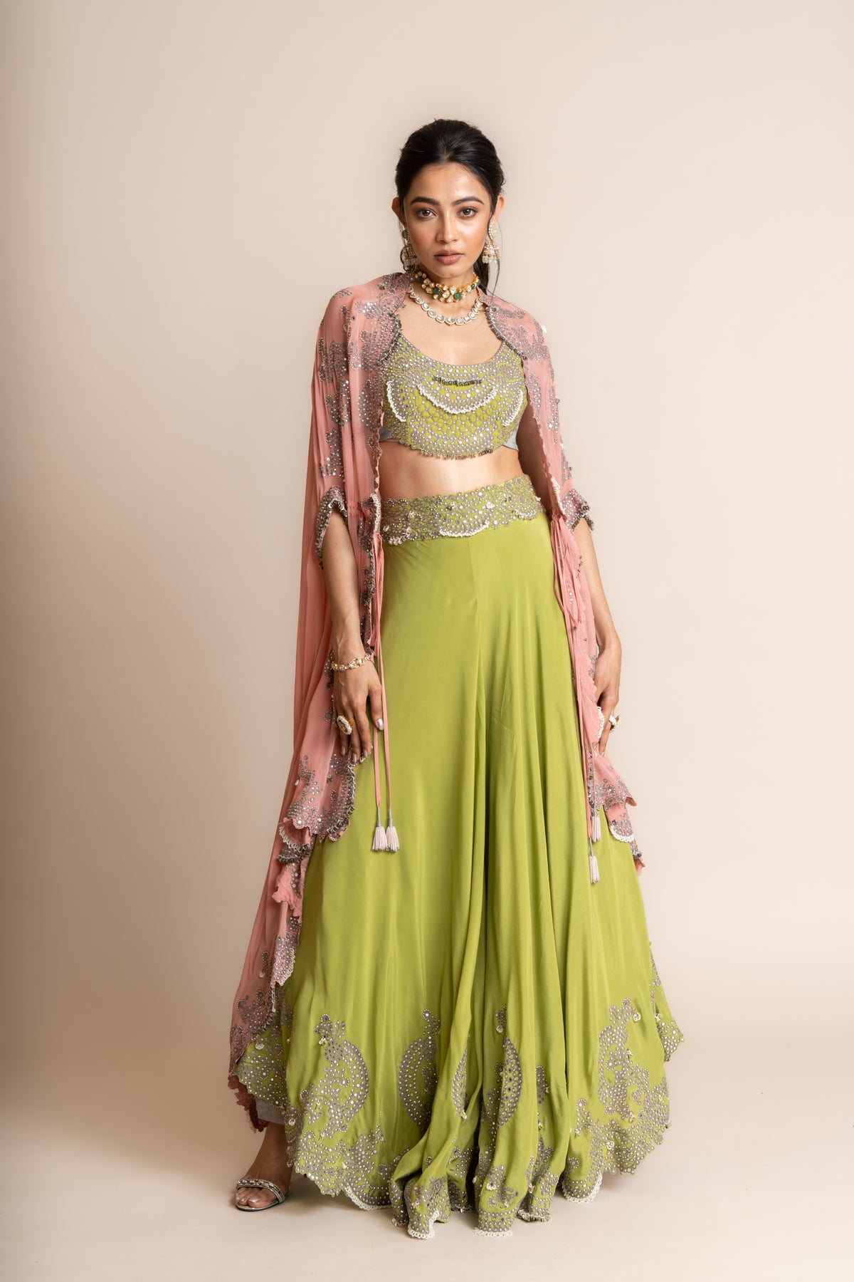 Pista Rose Cape With Circular Pants Set – Deval The Multi Designer Store