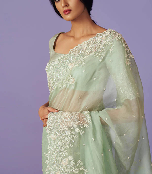 Pearl Work Saree Set | Deval Store