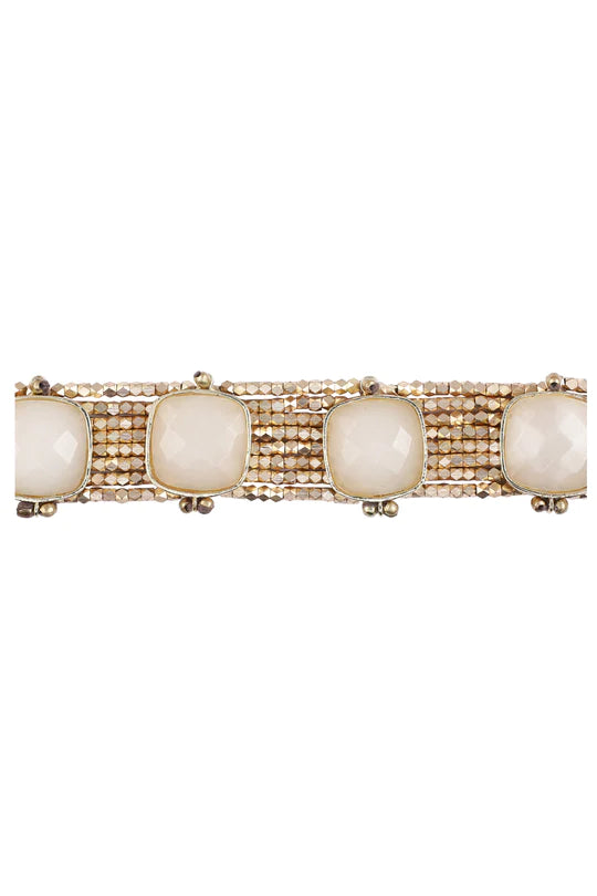 Square Stone Bead Bracelet | Deval Store