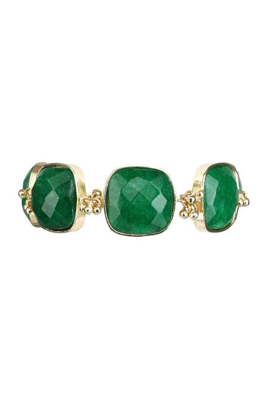 Square Green Stone Bracelet | Deval Store
